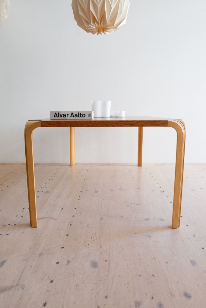 Alvar Aalto Fan Leg Table in Birch and Oregon Pine